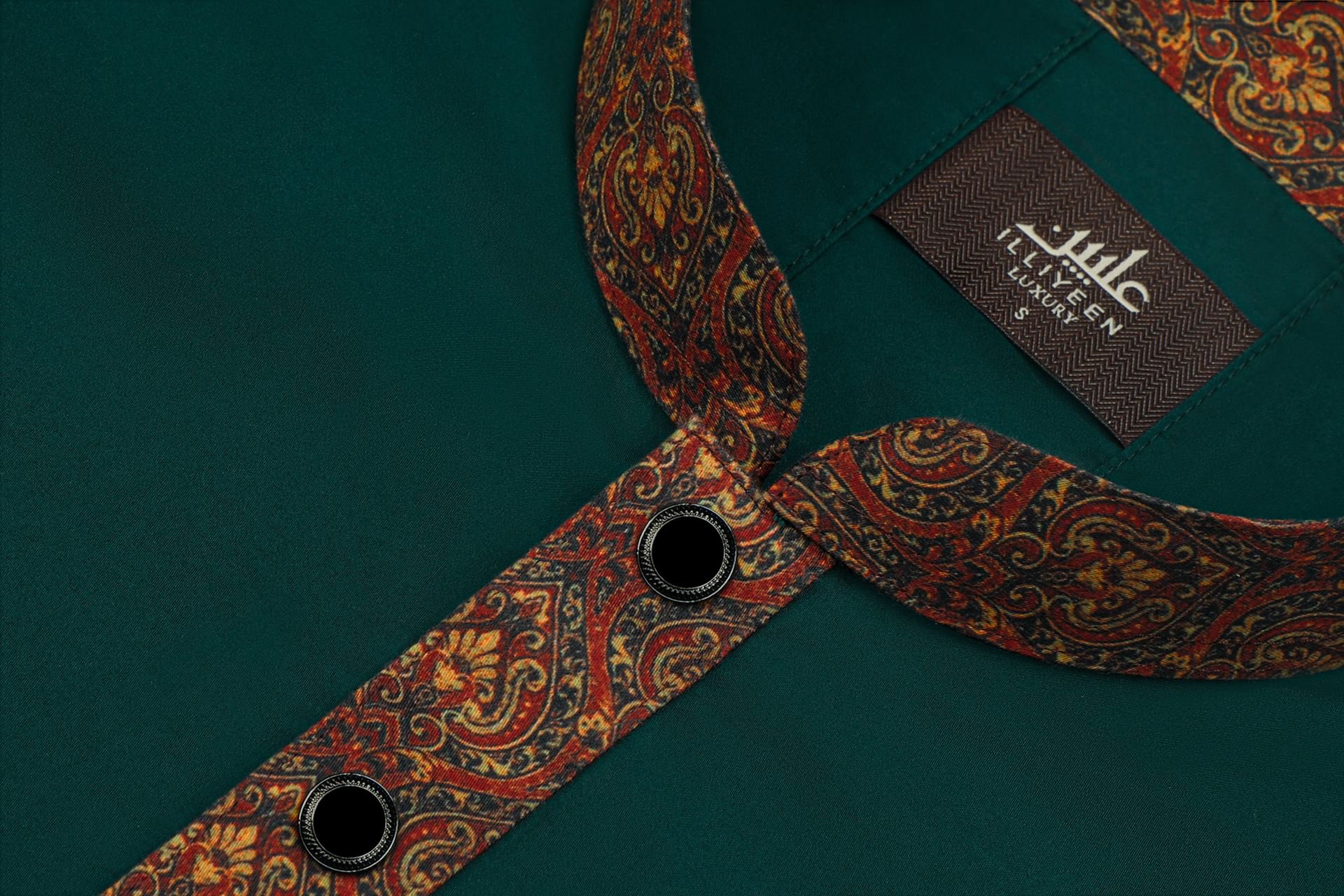 LUXURY Panjabi - Dark Green | ILLIYEEN
